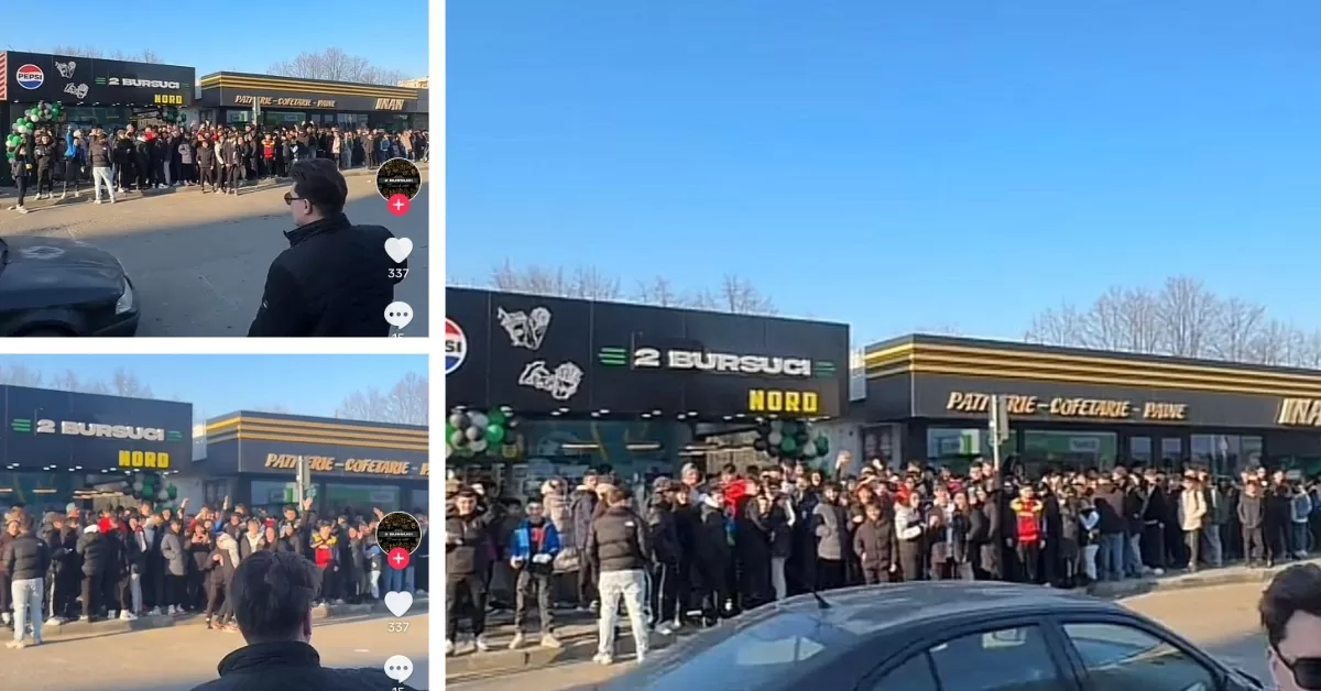 VIDEO: Sute de băcăuani, la coadă la deschiderea unei shaormerii din ...